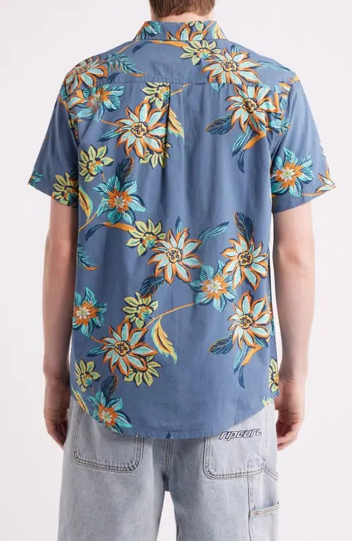 Rip Curl Sessions Short Sleeve Button-up Shirt - Bluefin
