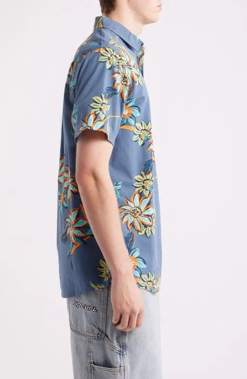 Rip Curl Sessions Short Sleeve Button-up Shirt - Bluefin