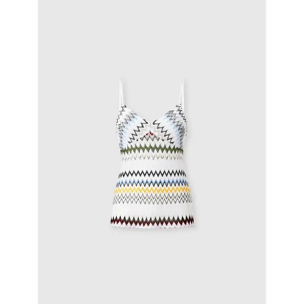 Missoni Zigzag Cotton And Viscose Top - Green& Brown