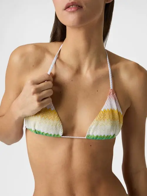 Missoni Triangle Bikini With Dégradé Zig Zag Motif - Multicoloured
