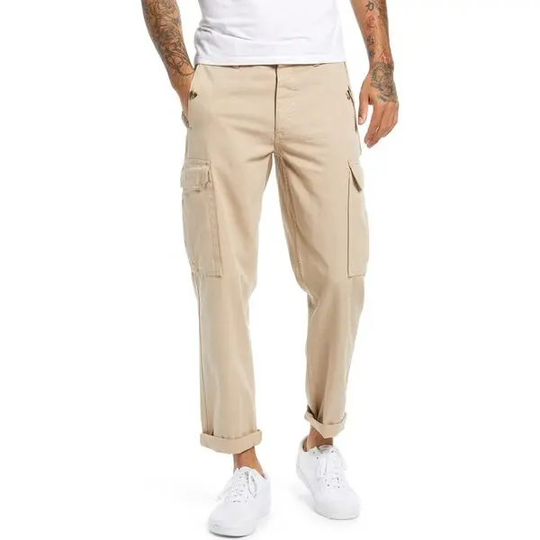 Topman Wide Leg Cargo Pants - Stone