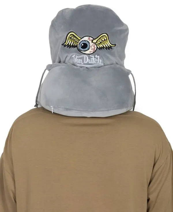 VON DUTCH Eyeconic Hooded Travel Neck Pillow