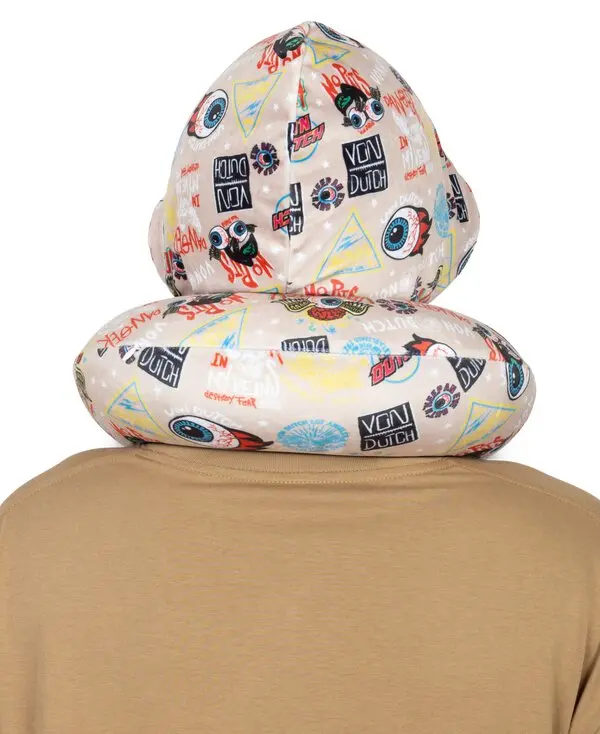 VON DUTCH Jax Hooded Memory Foam 11" Travel Neck Pillow