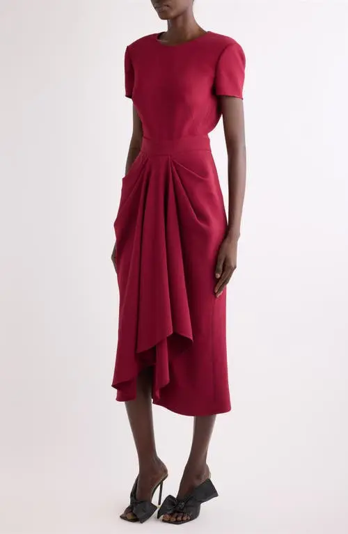 Givenchy Wrapped Cady Midi Dress - Red Cherry