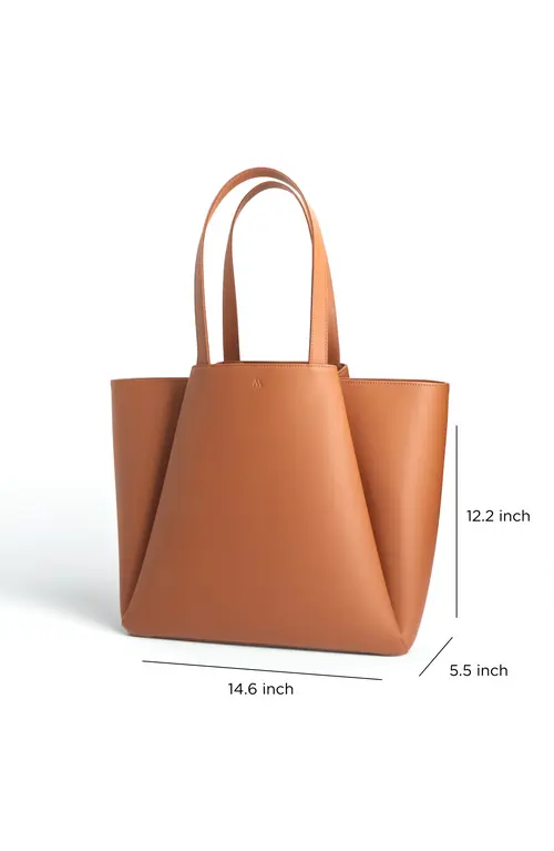 KAAI Pyramid Leather Tote Bag - Cognac