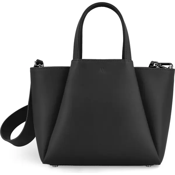 KAAI Mini Pyramid Leather Crossbody Bag - Black
