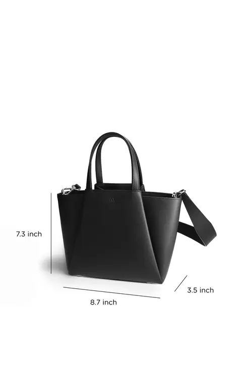 KAAI Mini Pyramid Leather Crossbody Bag - Black