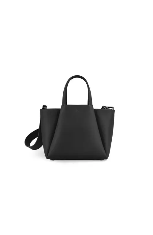 KAAI Mini Pyramid Leather Crossbody Bag - Black