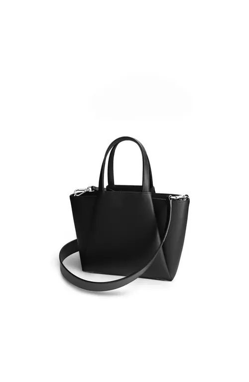 KAAI Mini Pyramid Leather Crossbody Bag - Black