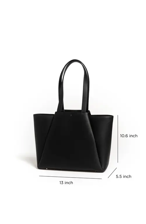 KAAI Midi Pyramid Leather Tote - Black