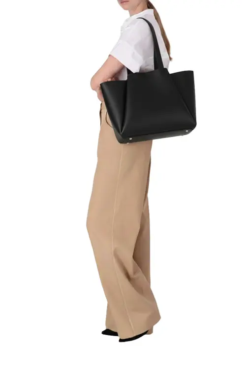 KAAI Midi Pyramid Leather Tote - Black