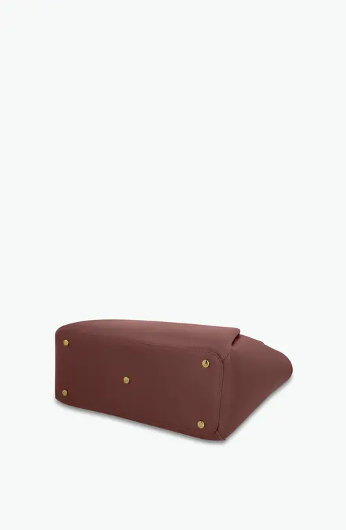 KAAI Midi Pyramid Leather Tote - Chestnut Brown