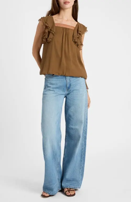 Santorelli Chass Ruffle Blouse - Dark Bronze