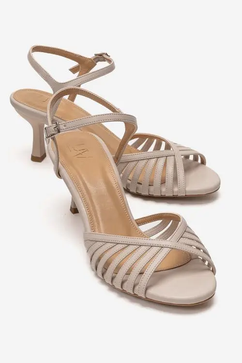 PROLOGUE SHOES Danica Stiletto Sandal - Ecru