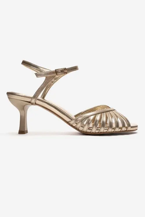 PROLOGUE SHOES Danica Stiletto Sandal - Gold