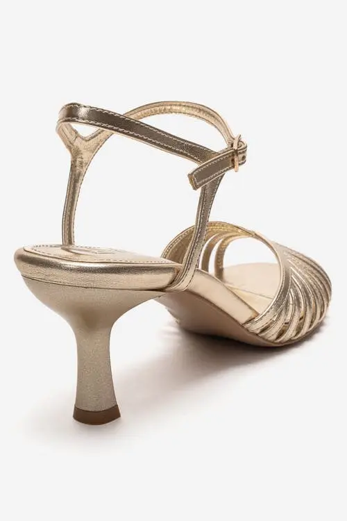 PROLOGUE SHOES Danica Stiletto Sandal - Gold