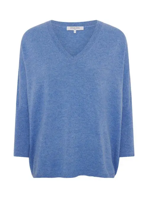 Gerard Darel Lenae V-neck Cashmere Jumper - Periwinkle