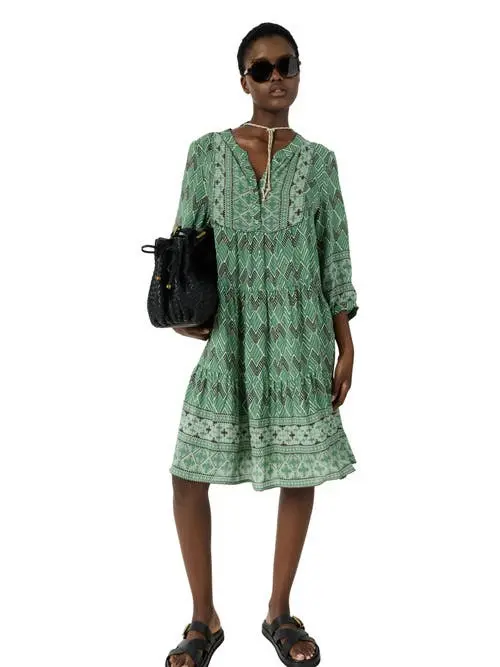 Gerard Darel Rim Geometric Print Knee-length Tunic Dress
