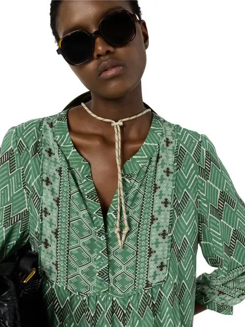 Gerard Darel Rim Geometric Print Knee-length Tunic Dress
