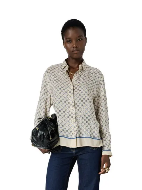 Gerard Darel Clariane Monogram Print Shirt - Jeans