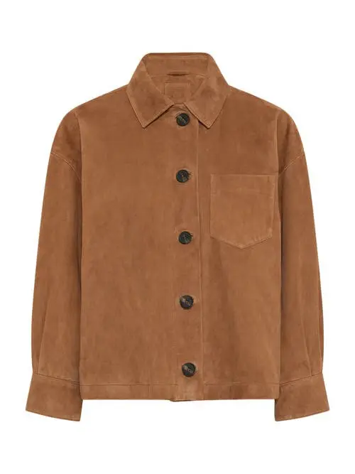 Gerard Darel Tanael Suede Leather Jacket - Straw
