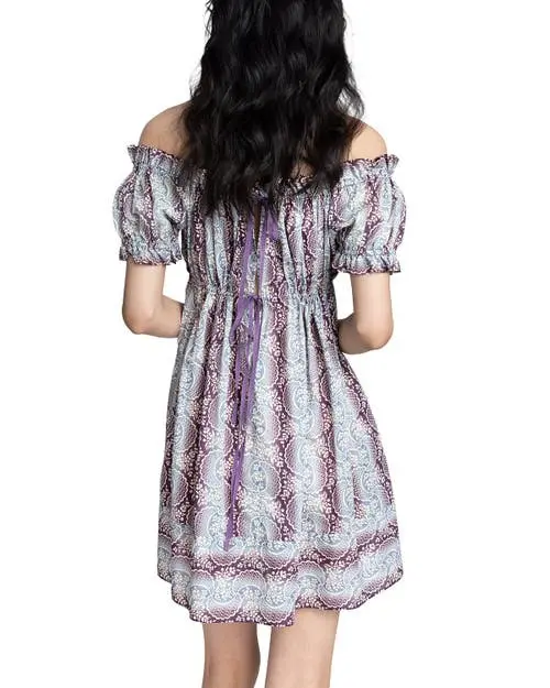 Anna Sui Ombre Ribbons Cotton Mini Dress