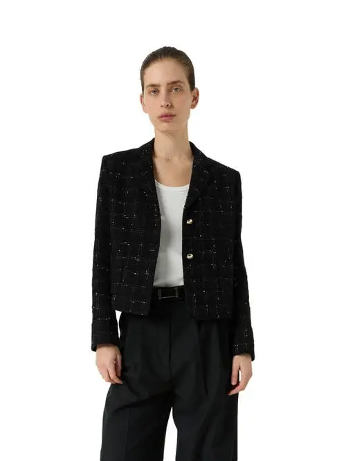 Gerard Darel Tiana Single Breasted Tailored Blazer - Black