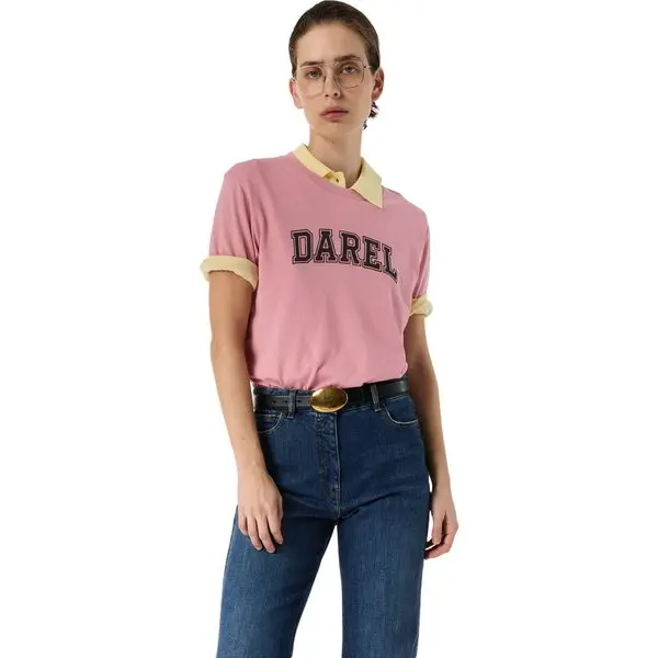 Gerard Darel Melly Retro Logo T-shirt - Light Pink
