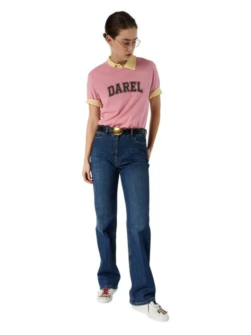 Gerard Darel Melly Retro Logo T-shirt - Light Pink