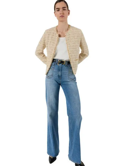 Gerard Darel Talea Tweed Jacket - Beige