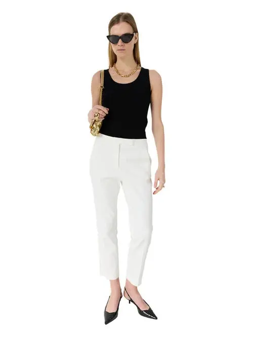 Gerard Darel Auria Mid Rise Straight Leg Trousers - Ecru