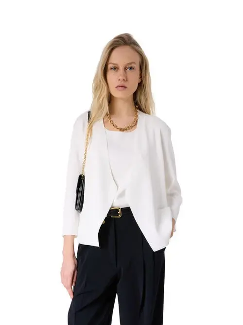 Gerard Darel Lynaya 3/4 Sleeve Open Front Cardigan - White