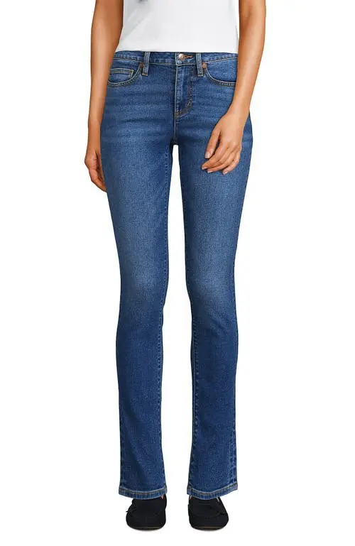 LANDS' END Recover Denim Mid Rise Slim Leg Jeans - Indigo Tide Blue