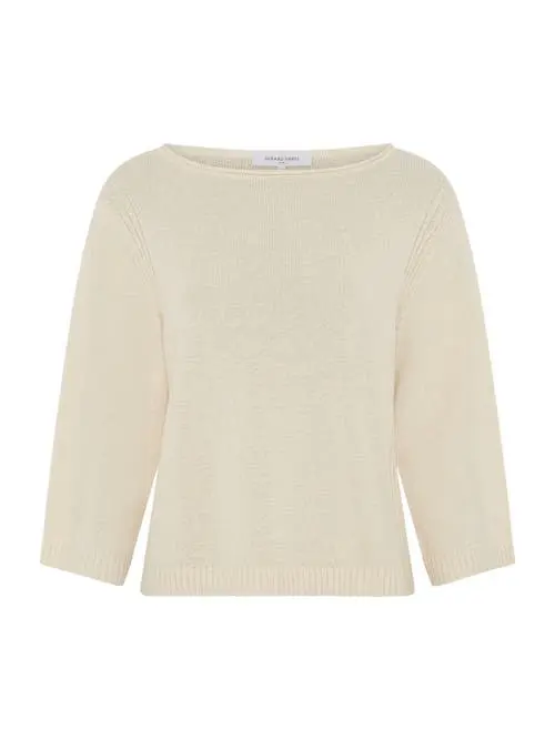 Gerard Darel Liona 3/4 Sleeve Boat Neck Knit Top