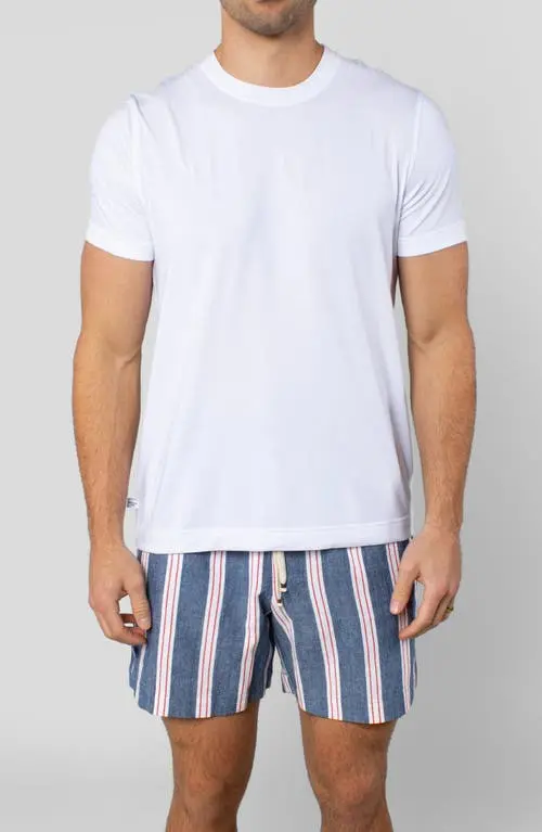 LEISURE LAB Striped Cotton-linen Short