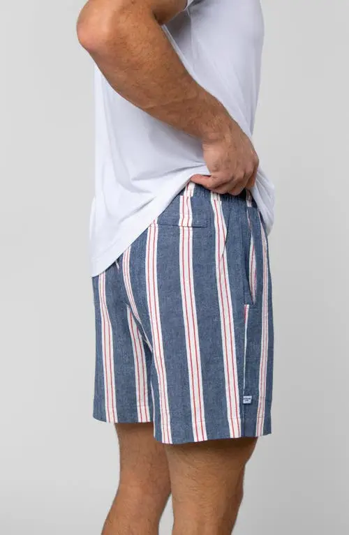 LEISURE LAB Striped Cotton-linen Short