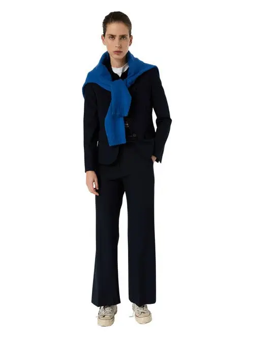 Gerard Darel Tayana Single Breasted Tailored Blazer - Navy Blue