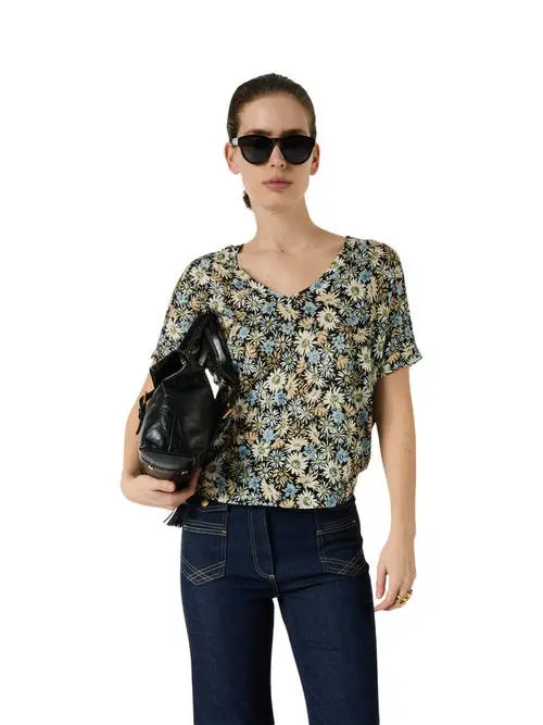 Gerard Darel Malinae Floral Print T-shirt - Jeans