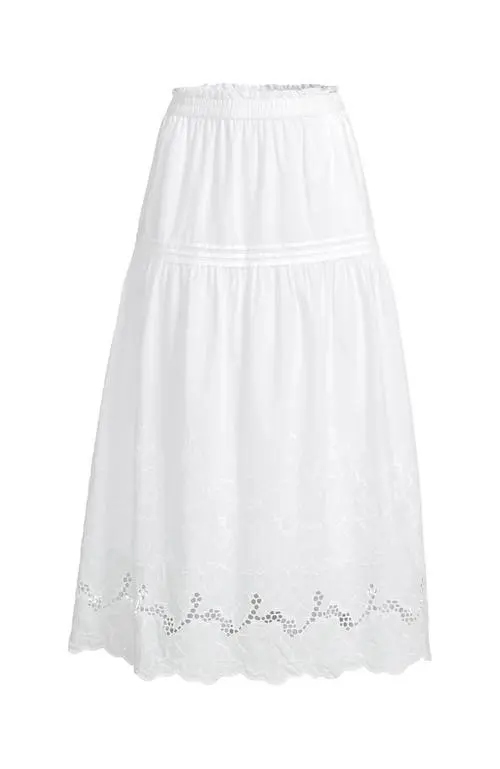 LANDS' END Voile Eyelet Maxi Skirt - White