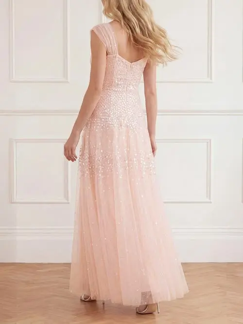 NEEDLE & THREAD Sequin Sweetheart Ankle Gown - Opal