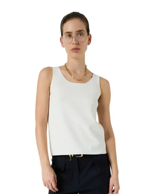 Gerard Darel Lucina Round Neck Knit Vest - White