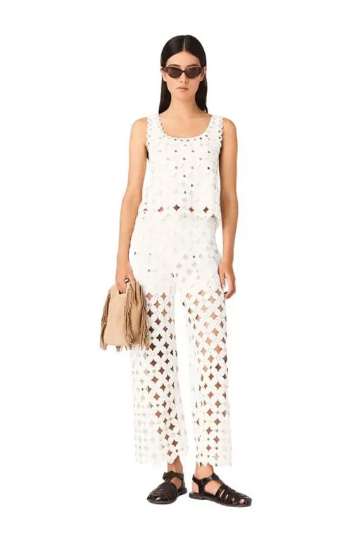 Maje Crochet Trousers With Mirrors