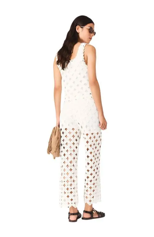 Maje Crochet Trousers With Mirrors