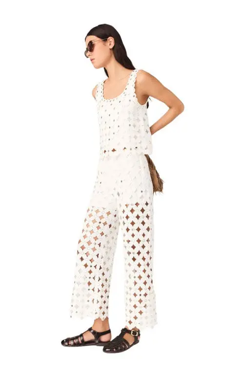 Maje Crochet Trousers With Mirrors