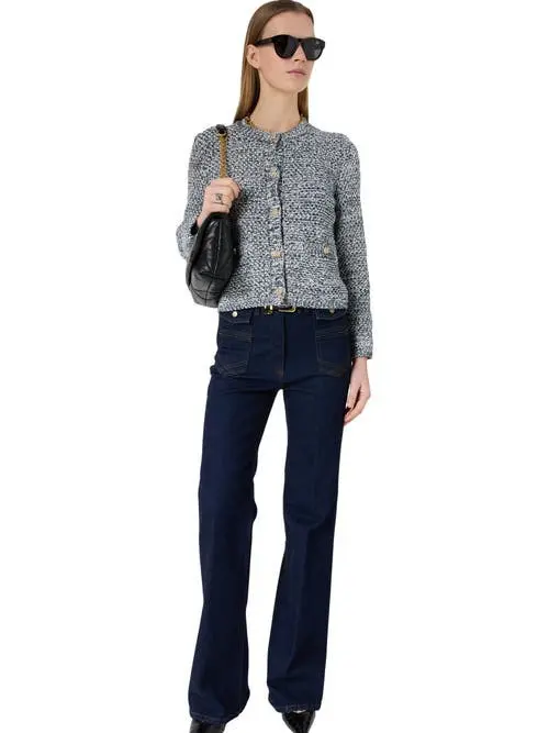 Gerard Darel Leora Button-front Cardigan - Navy Blue