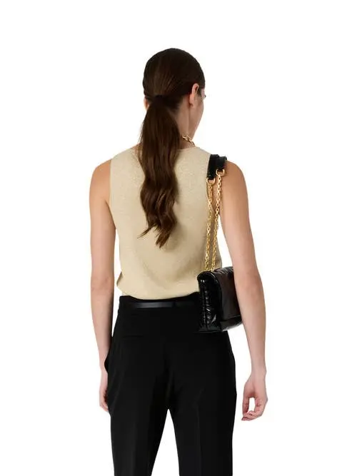 Gerard Darel Luana Round Neck Knit Vest - Mustard