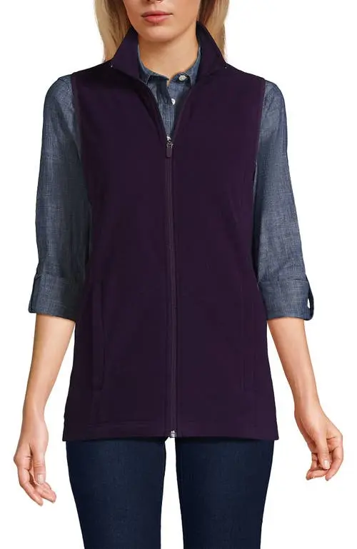 LANDS' END Thermacheck-100 Fleece Vest - Blackberry