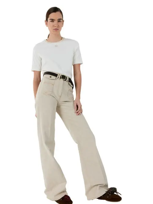 Gerard Darel Mavie Embroidered Monogram T-shirt - Ecru