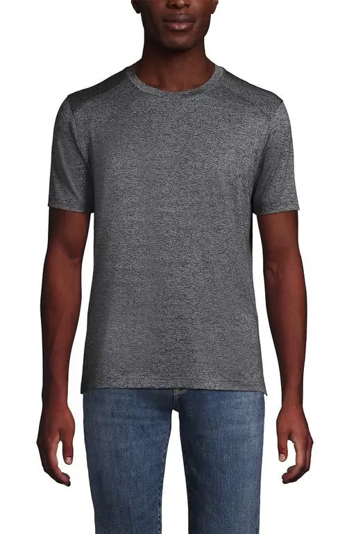 LANDS' END School Uniform Rapid Dry Short Sleeve Modern Fit Tee - Soapstone Space Dye