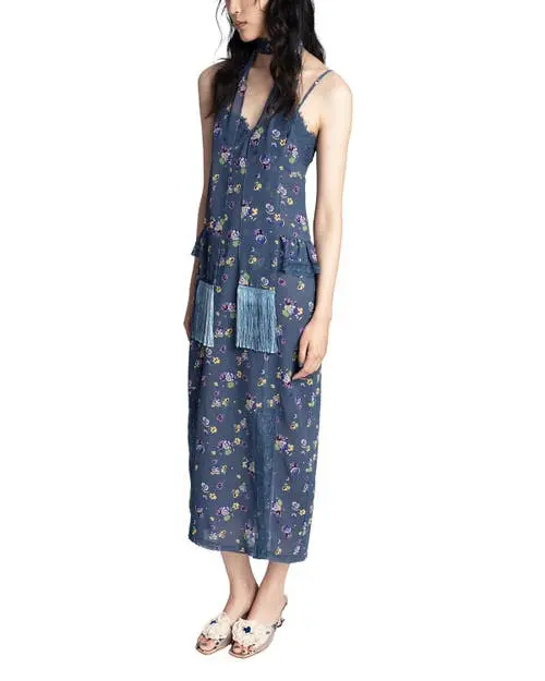 Anna Sui Night Blooming Chiffon Slip Dress